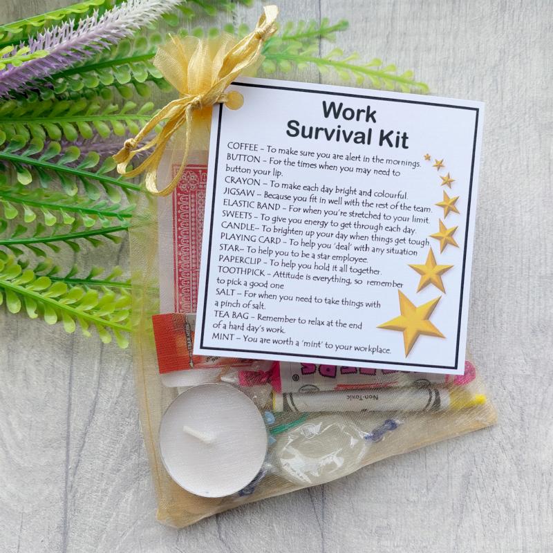 Work Survival Kit Gift - New job, work gift, Secret santa gift for ...