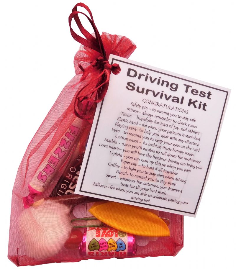 Driving Test Survival kit - Great small gift for wishing good luck for ...