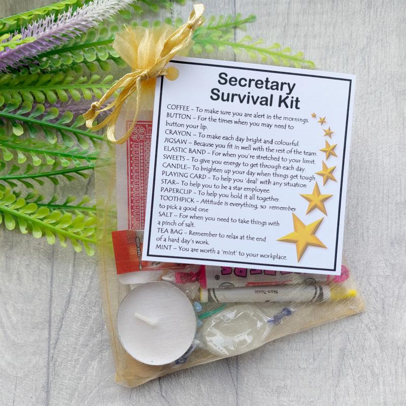 Secretary Survival Kit Gift - New job, PA gift, Secret santa office ...
